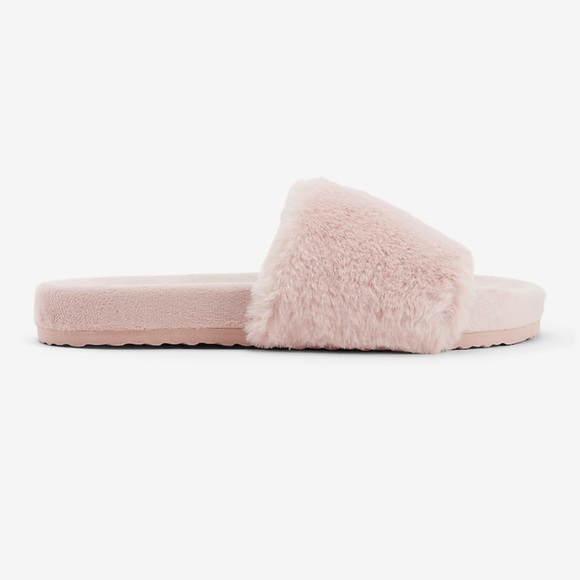 Express | Shoes | Light Pink Faux Fur Slide Slippers Nwt | Poshmark